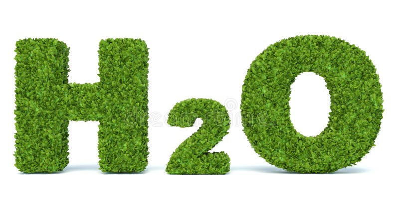 H2O - Water Chemical Symbol - in Grass 3d Made Stock Illustration ...