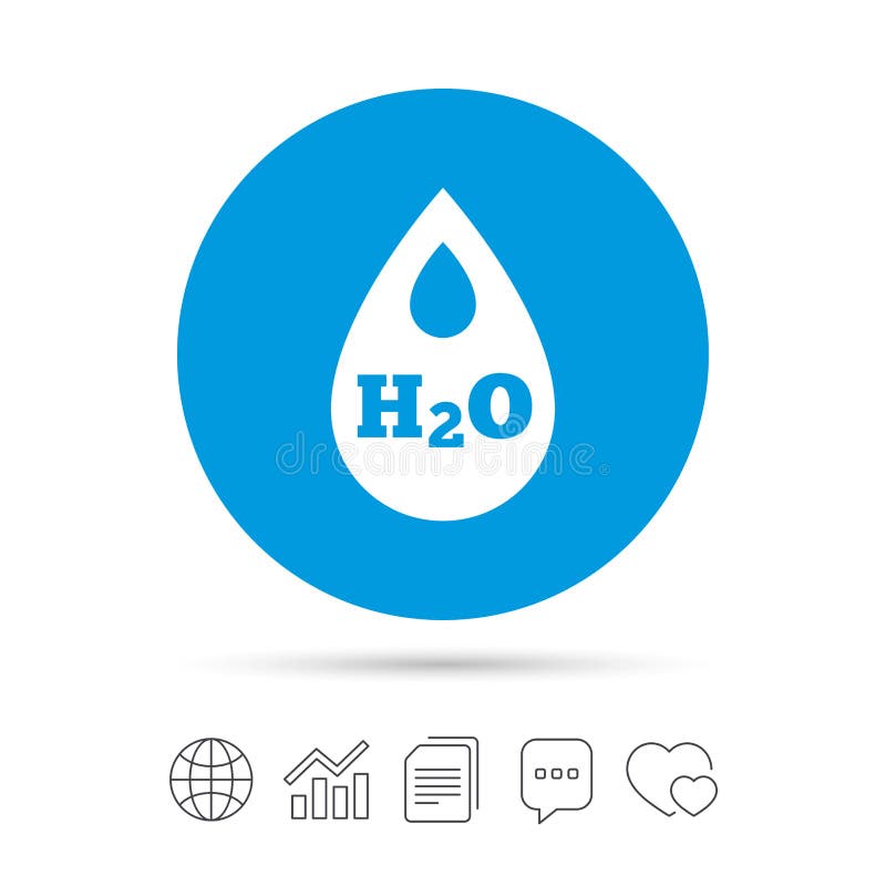 H2O Water Drop Sign Icon. Tear Symbol Stock Vector - Illustration of ...