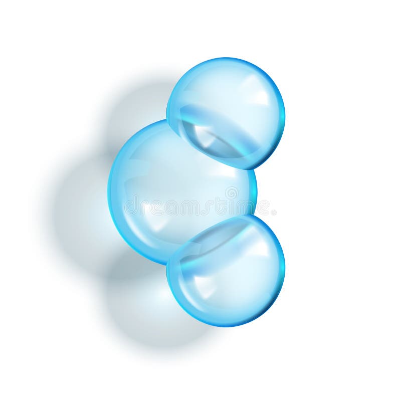 H2O Water Molecule Glossy Chemical Model Vector Stock Vector ...