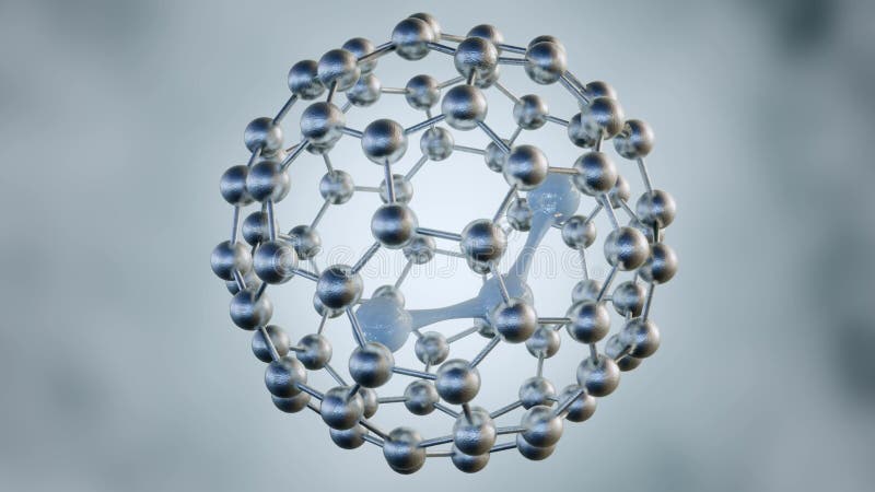 H2O or Water Molecule Inside the Fullerene C60 Cage Stock Video - Video ...