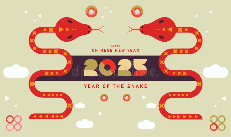 2025 Chinese New Year, Year of the Snake. Chinese Zodiac Snake Stock ...