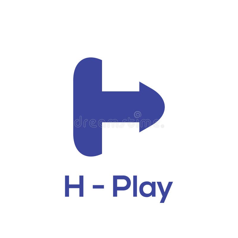 H Play Vector Logo Icon Element. Media Initial Design Collection Stock ...
