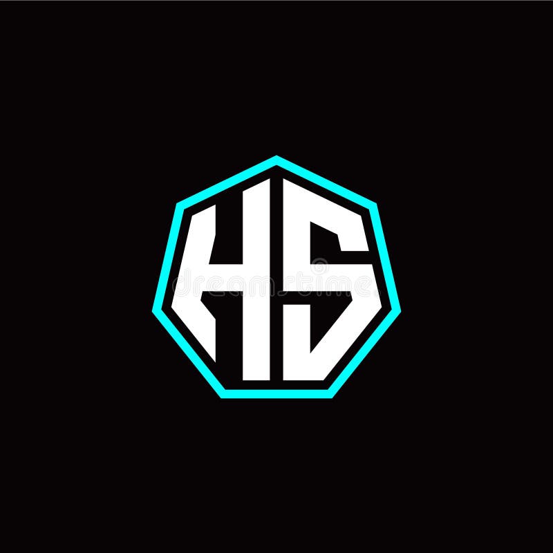 H S Initials Modern Polygon Logo Template Stock Vector - Illustration ...