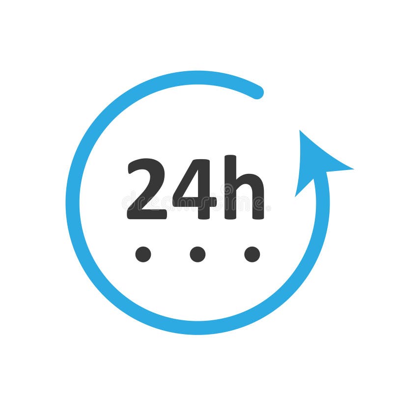 24h Service Circular Icon. Vector Stock Vector - Illustration of vector ...