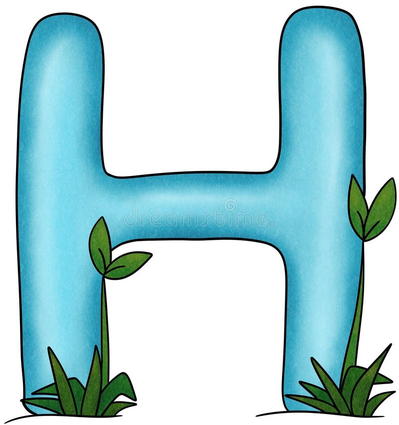 The Blue Alphabet H Has Small Trees Stock Photo - Illustration of ...