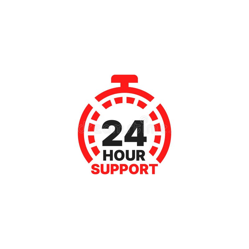 24h Support Clipart stock vector. Illustration of service - 378619943
