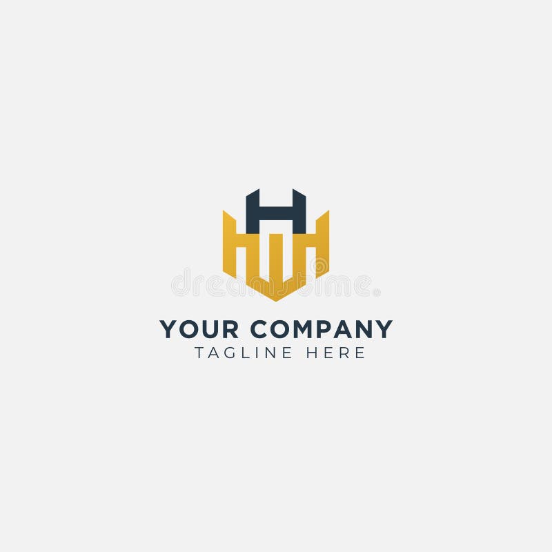 H W Simple Logo Design and Modern Stock Vector - Illustration of flat ...