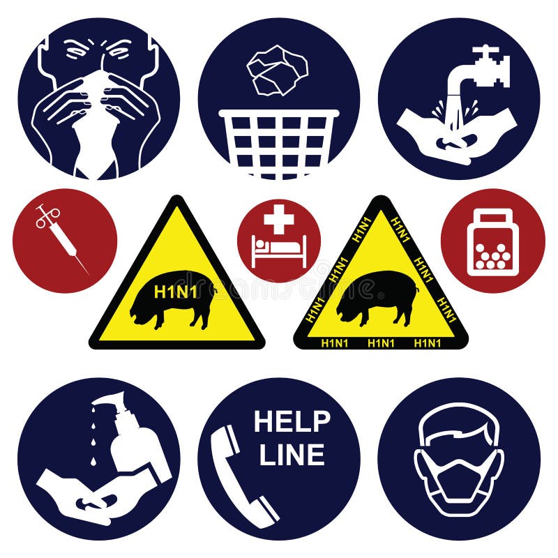 H1N1 swine flu stock vector. Illustration of hands, hazard - 12001795
