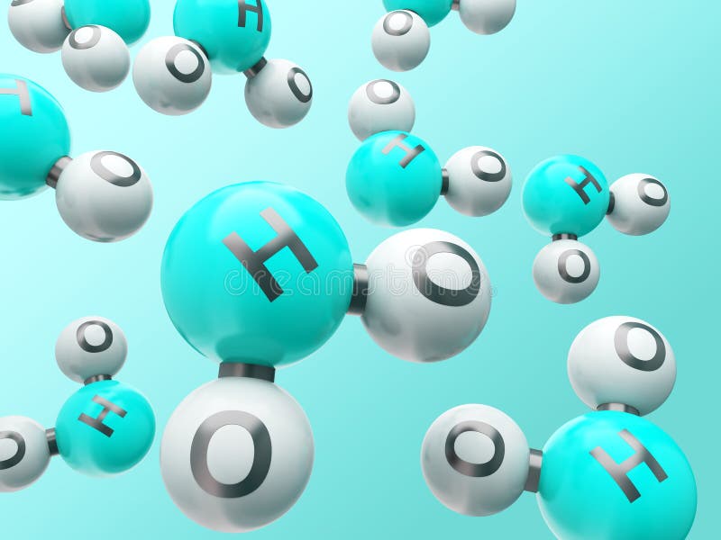 Oxygen molecule 3d models stock illustration. Illustration of molecular ...