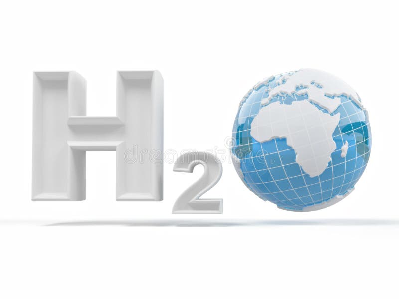 H2O. Formula of water. stock illustration. Illustration of global ...