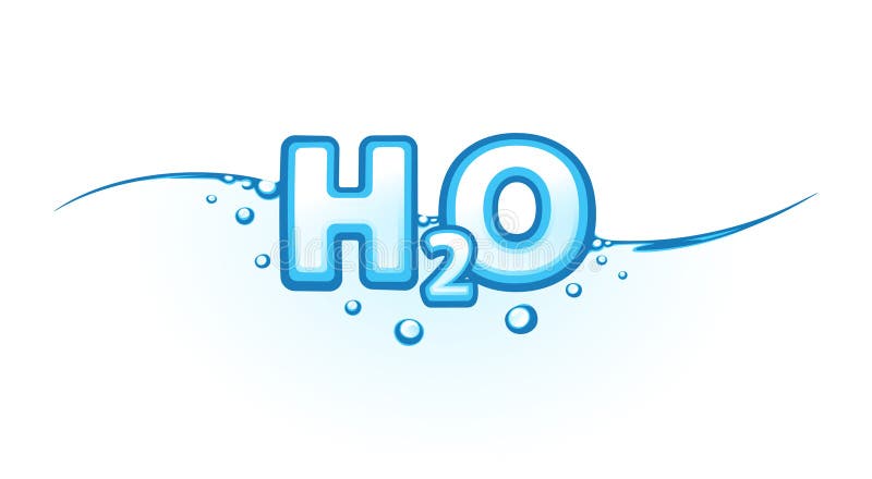 H2O Illustration. Chemical Formula of Water Stock Illustration ...