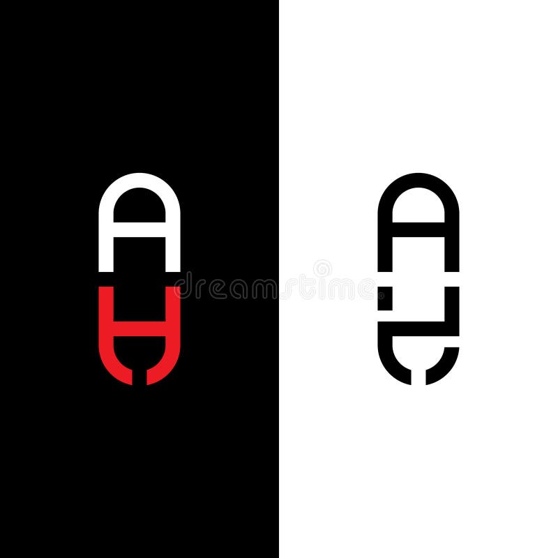 HA, AH Letter Logo Design Template Elements. Modern Abstract Digital ...