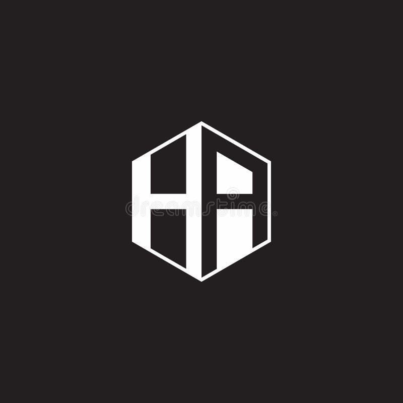 HA Logo Monogram Hexagon with Black Background Negative Space Style ...