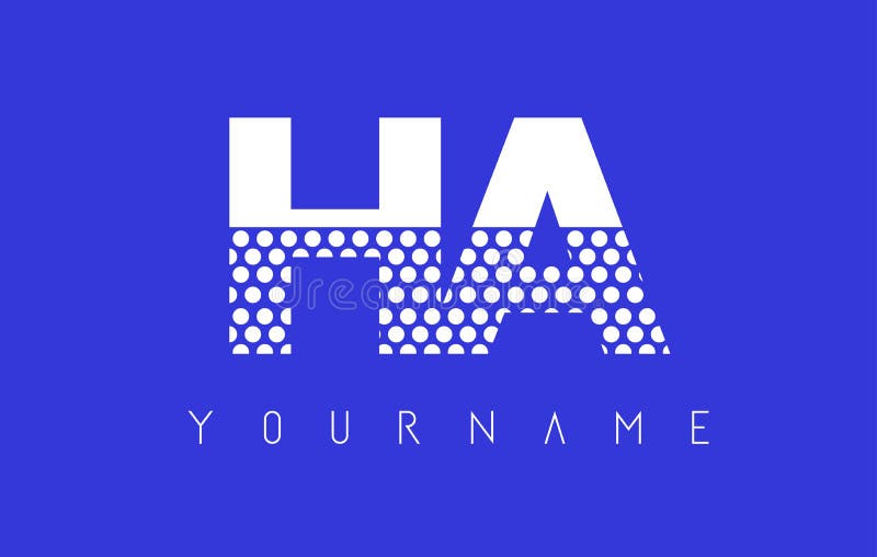 HA H a Dotted Letter Logo Design with Blue Background. Stock Vector ...