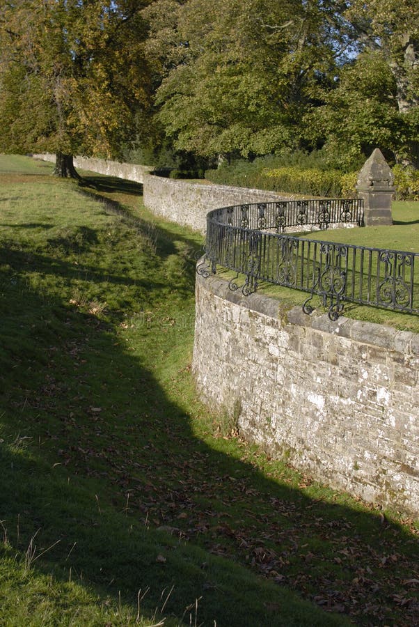 Ha-Ha Feature in English Country Garden Stock Image - Image of fence ...
