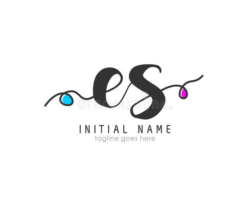 ES Signature Initial Logo Template Vector. Initial Signature Logo ...
