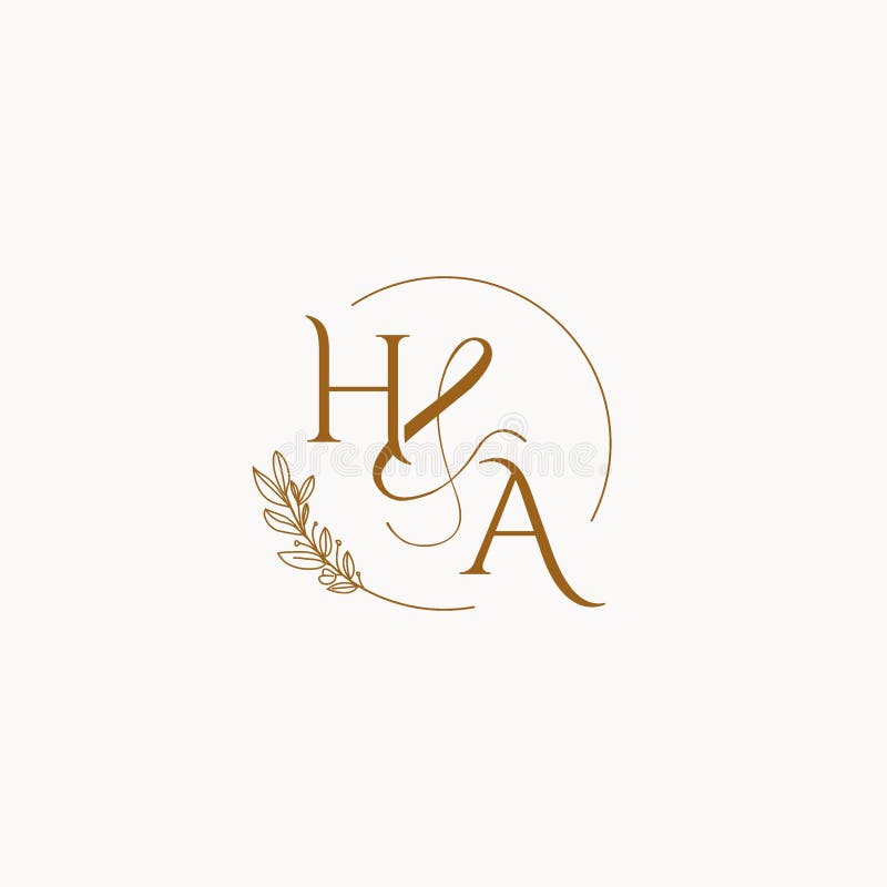 HA Initial Wedding Monogram Logo Stock Vector - Illustration of salon ...