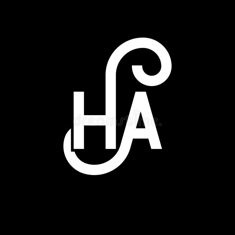 HA Letter Logo Design on Black Background. HA Creative Initials Letter ...