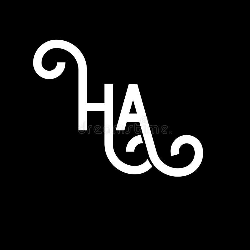 HA Letter Logo Design on Black Background. HA Creative Initials Letter ...