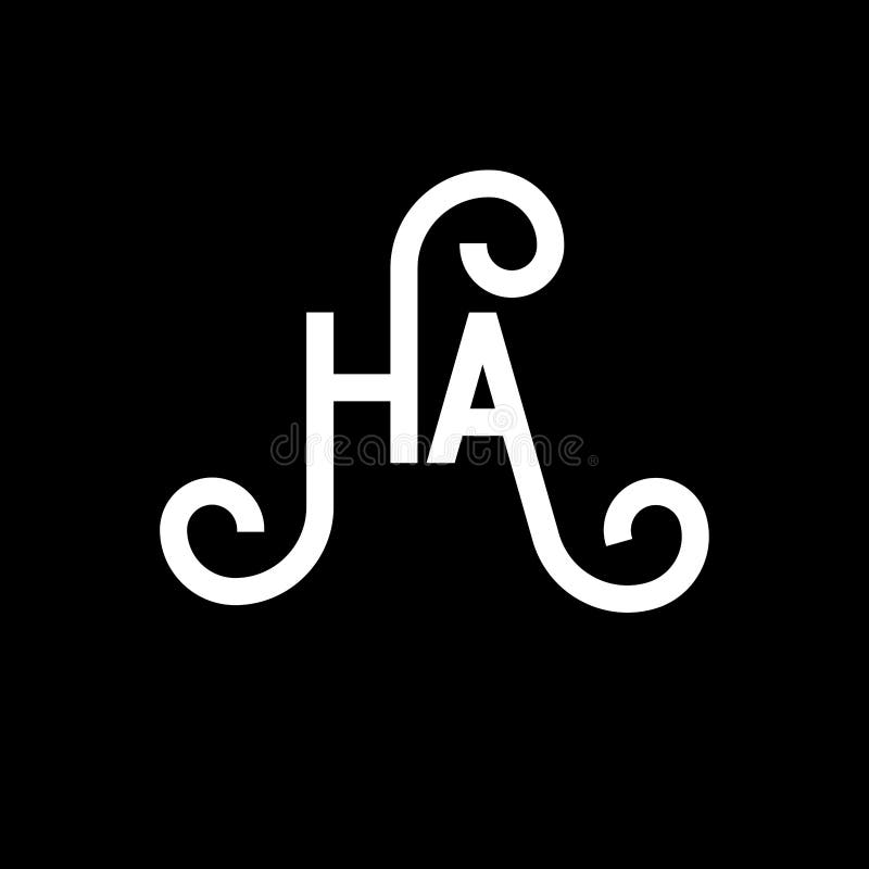 HA Letter Logo Design on Black Background. HA Creative Initials Letter ...
