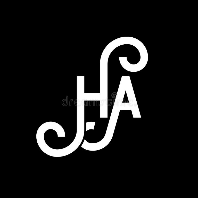 HA Letter Logo Design on Black Background. HA Creative Initials Letter ...