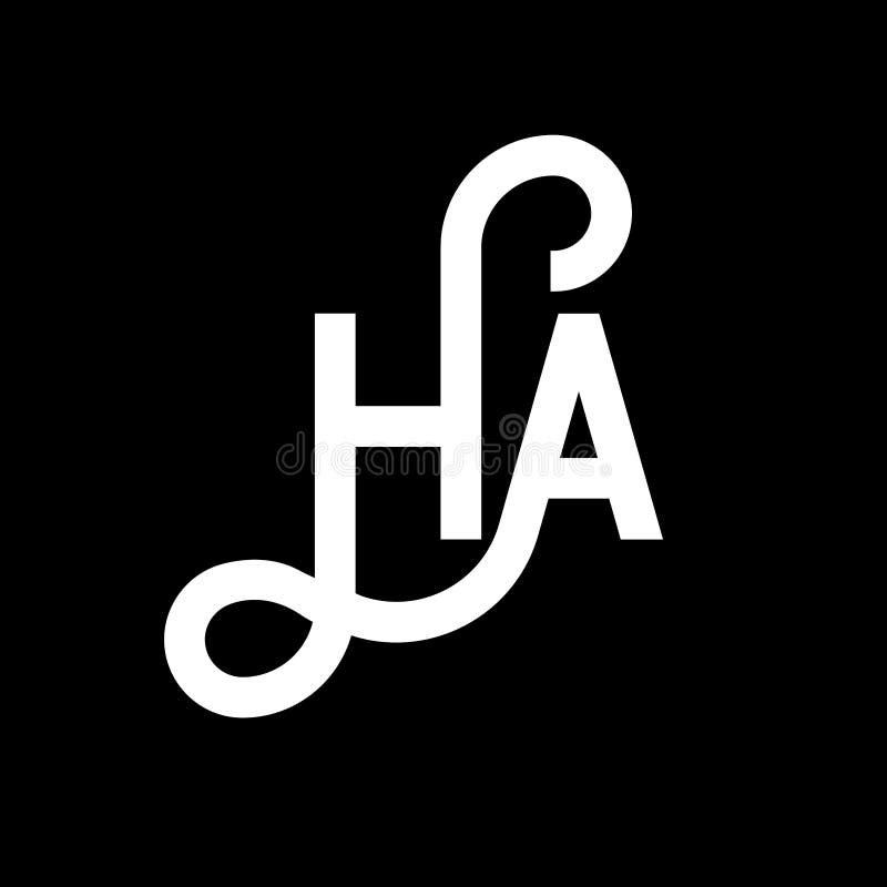 HA Letter Logo Design on Black Background. HA Creative Initials Letter ...