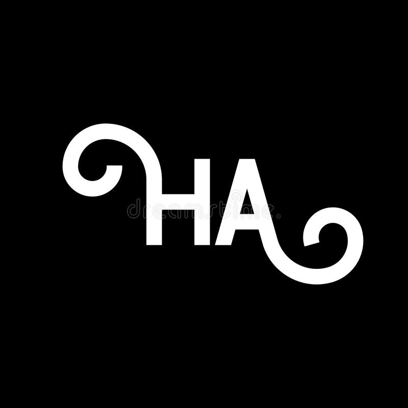 HA Letter Logo Design on Black Background. HA Creative Initials Letter ...