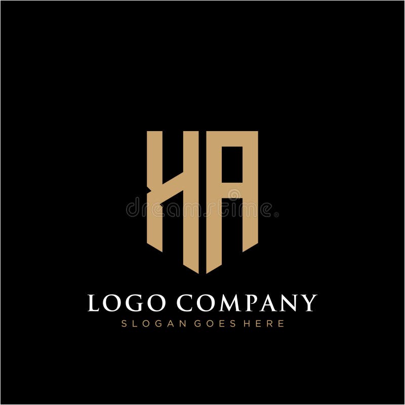 HA Letter Logo Icon Design Template Elements Stock Vector ...