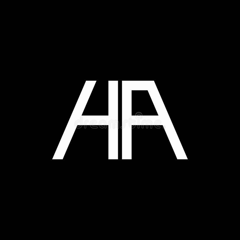 HA Logo Abstract Monogram Isolated on Black Background Stock Vector ...