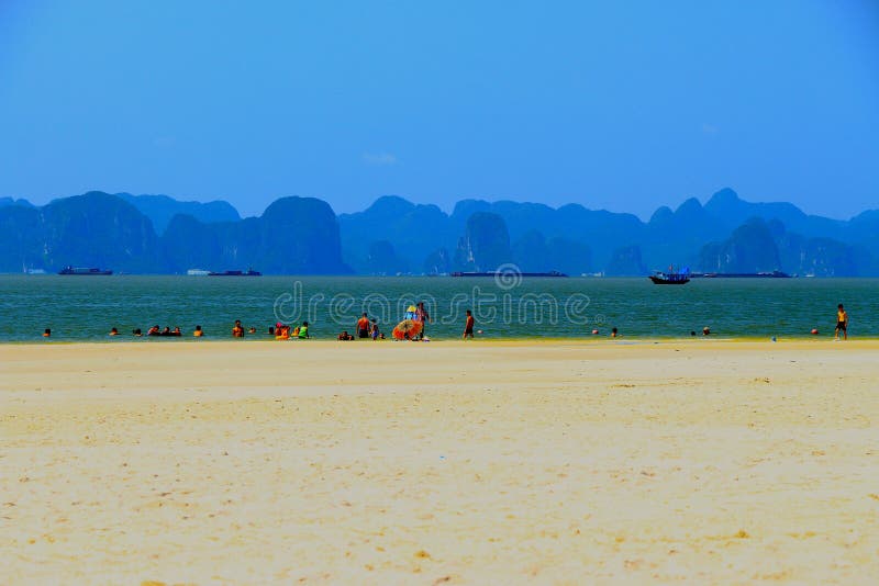 Ha long bay beach Vietnam stock image. Image of tranquil - 55320547