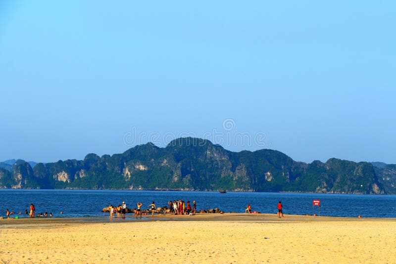 Ha long bay beach Vietnam editorial stock photo. Image of tourism ...