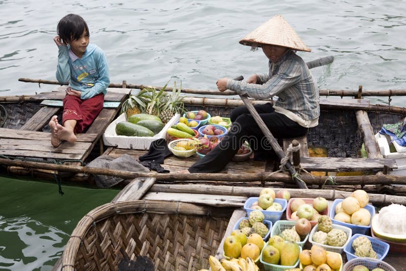 Ha Long Bay, Vietnam stock image. Image of fishing, barge - 18271961