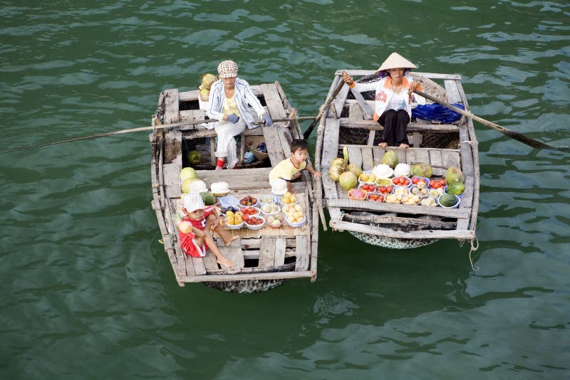 Ha Long Bay, Vietnam, Floating Market Editorial Photography - Image of ...