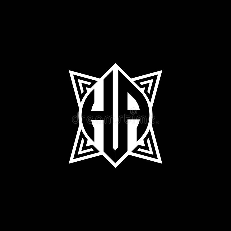 HA Monogram Letter Geometric Star Style Stock Vector - Illustration of ...
