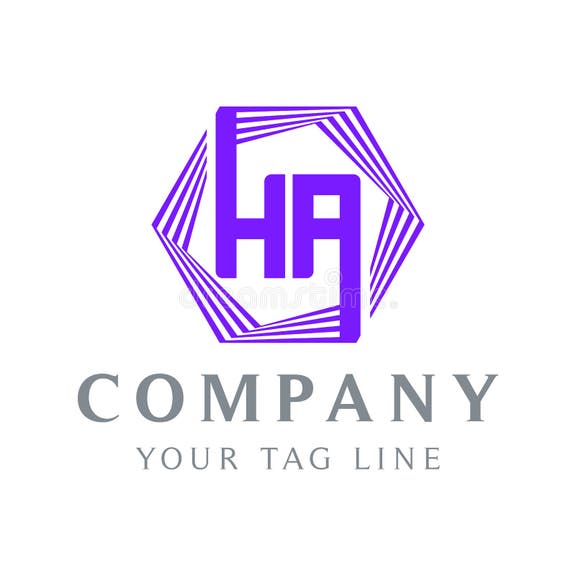 HA-shaped HA logo, purple stock vector. Illustration of marketing ...