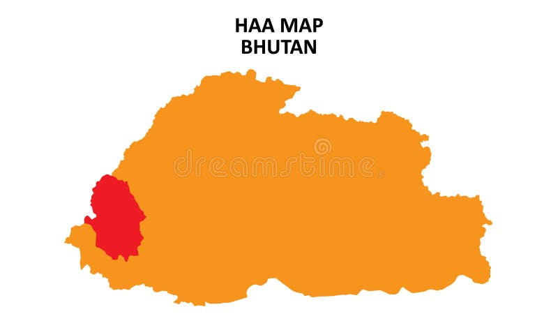 Haa State and Regions Map Highlighted on Bhutan Map Stock Vector ...