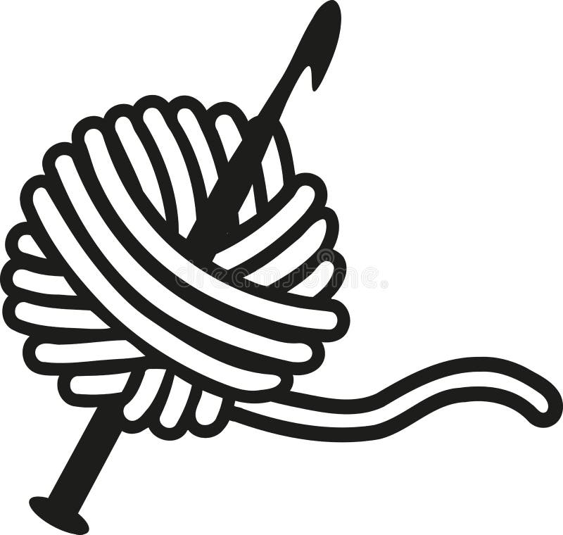 Haaknaald met wol vector illustratie. Illustration of ambacht - 85850216