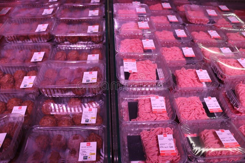 Haarlem, the Netherlands - May 26th, 2024: Minced Meat in Supermarket ...