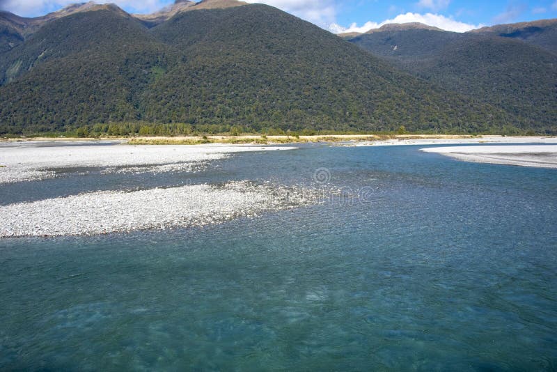 Haast River stock image. Image of forest, natural, pass - 321273735