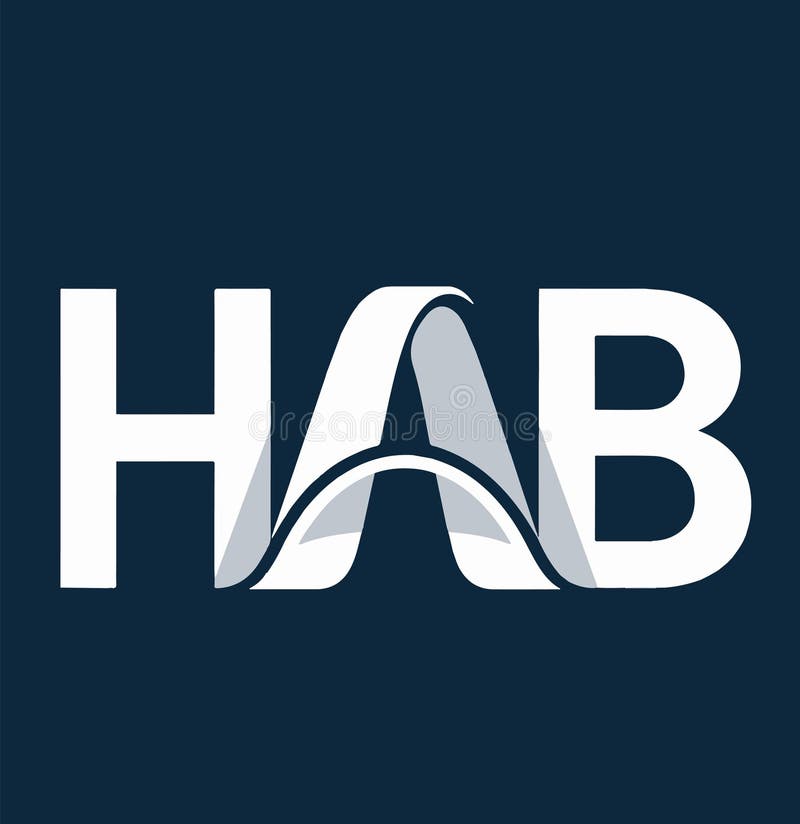 HAB Letter Initial Logo Design Vector Illustration, Blue Background and ...
