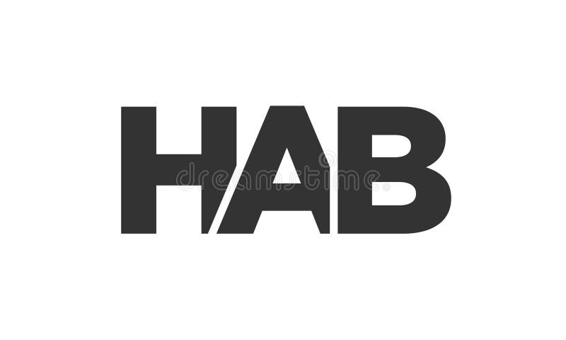 HAB Logo Design Template with Strong and Modern Bold Text. Initial ...