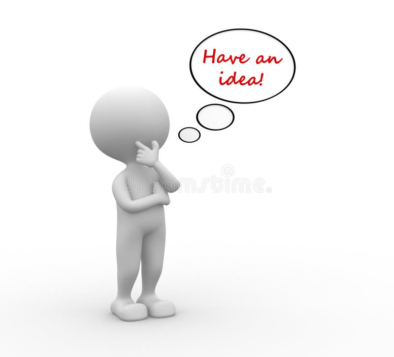 Haben Sie eine Idee! stock abbildung. Illustration von schwätzchen ...