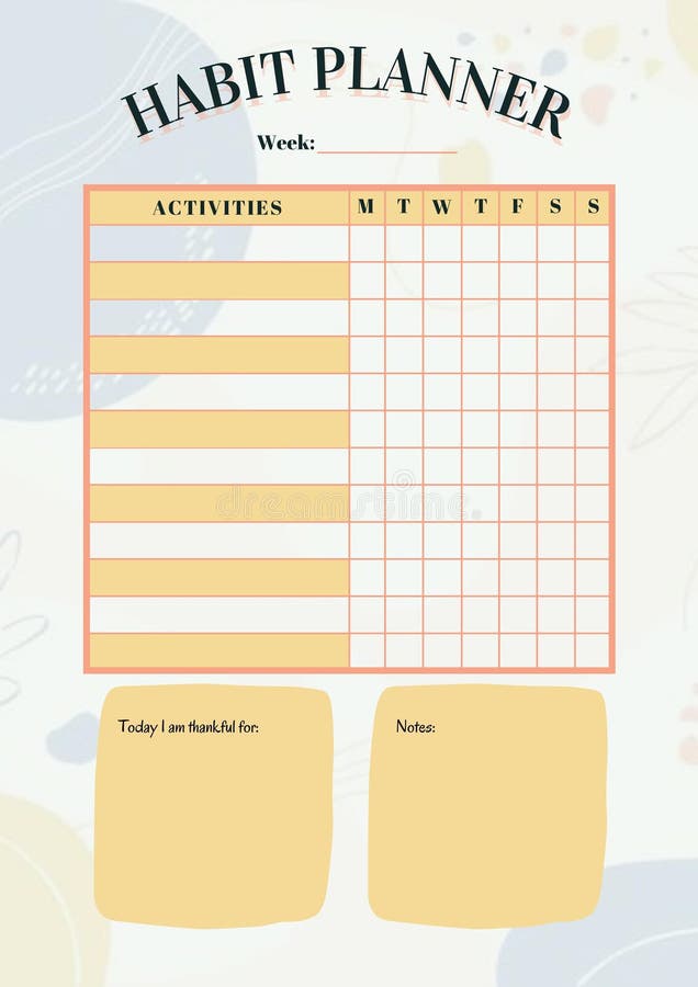 Habit Planner Digital Planning Insert Sheet Printable Page Template ...