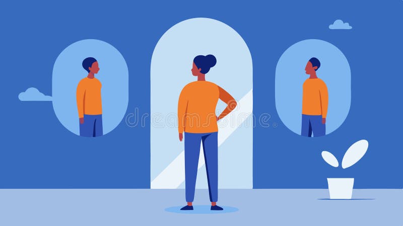 Habit Reflection Mirror a Person Looking into a Mirror that Shows ...