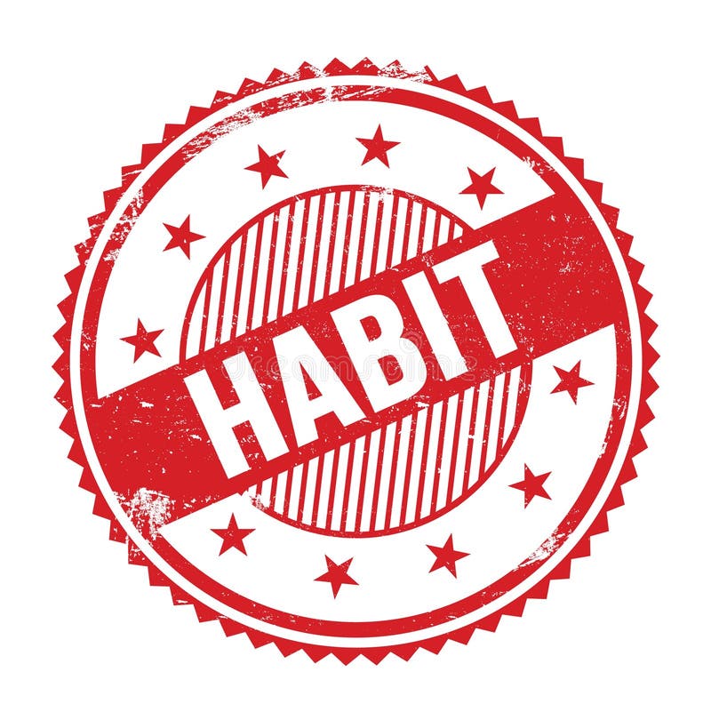 HABIT Text Written on Red Grungy Round Stamp Stock Illustration ...