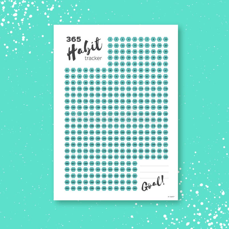 Habit Tracker. 365 Days Template Habit Diary for Year. Journal Planner ...
