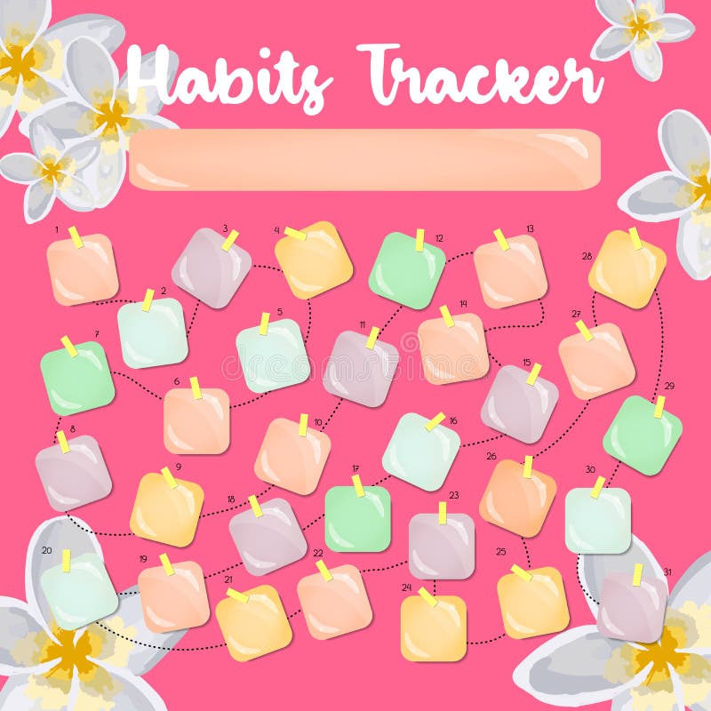 Daily Habit Tracker for 31 Days Vector Design,Simple Monthly Planner ...