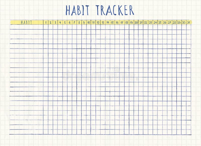 Habit Tracker Design, Monthly Planner Blank. Letter Format Stock ...