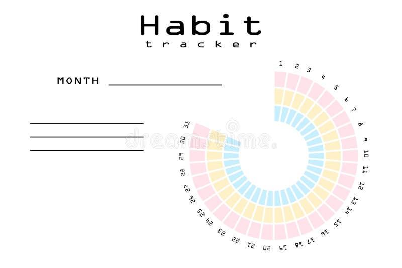 Habit Tracker for MONTH. Template Mockup. Vector Personal Organizer ...
