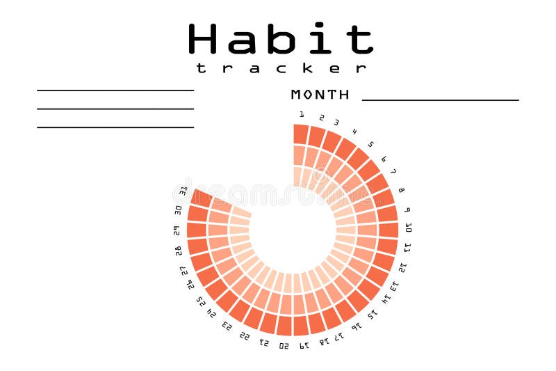 Habit Tracker for MONTH. Template Mockup. Vector Personal Organizer ...